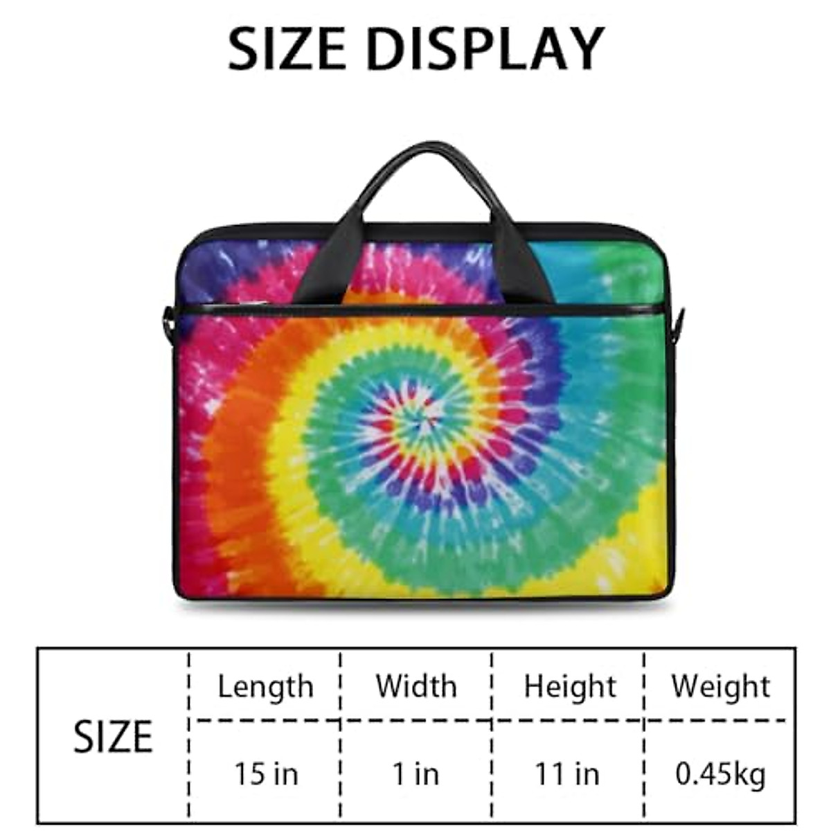 Tie Dye Painting Laptop Computer Bag Waterproof Shoulder Messenger Bag 13-15 inch Durable Laptop Tote Bag with Shoulder Strap Handle Lightweight Crossbody Briefcase