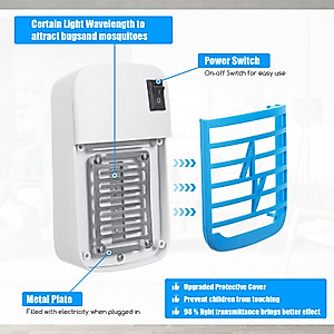 4Pack Bug Zapper Indoor Plug in Electronic Mosquitoes Trap Zapper with Blue Lights Electric Portable Home Insects Zapper for Home,Kitchen,Bedroom,Living Room,Baby Room,Office