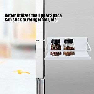 Magnetic Shelves for Refrigerator, Wall Mounted Bathroom Shower Organizer Shelf, Large Load Capacity Shower Shelf, Kitchen Shelf, Bathroom Organizer Without Drilling(Blanco)