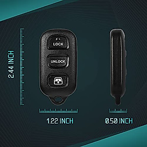 HelloAuto Key fob Fits Toyota Sequoia 2001-2007, 4Runner 1999-2009 Keyless Entry Remote Replacement Smart Key 4-Button (FCC ID: HYQ12BBX, HY12BAN, HYQ1512Y)