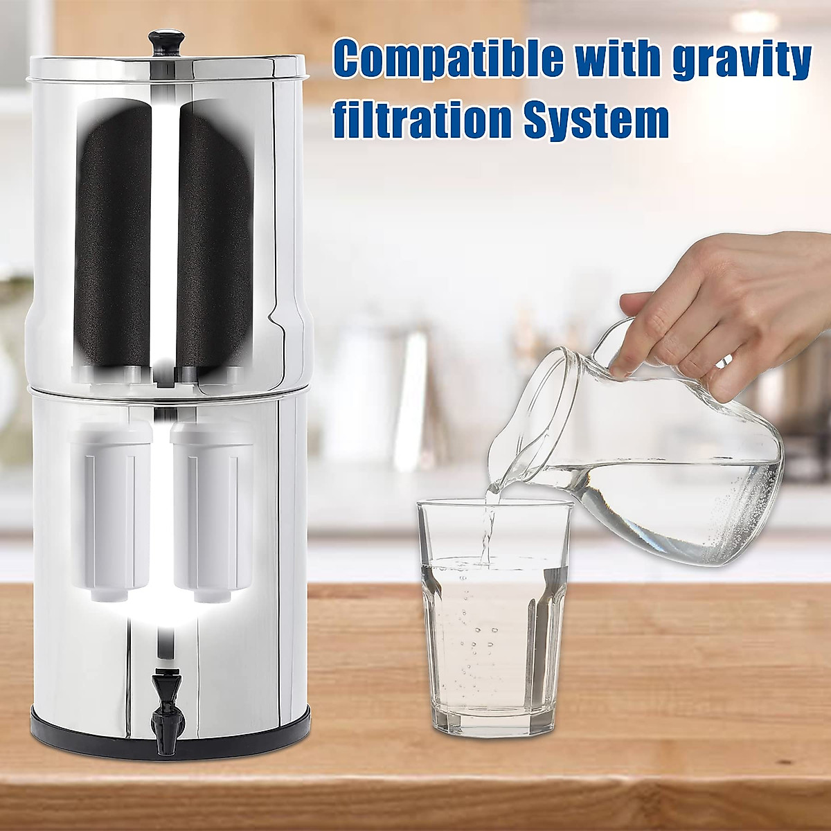 BB9-2 Black and PF-2 Fluoride Water Filter Replacement, Compatible with Berkey Gravity Filtration System Purification Elements Doulton Super Sterasyl and Traveler, Nomad, King, Big Series