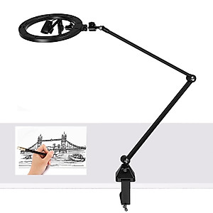 Streamcam Webcam Light Stand, 10'' Ring Light with Foldable Metal Arms Holder Compatible with Logitech StreamCam C920 Brio C930 C922 C925 C615 and Any webcams with 1/4''-20 Interface