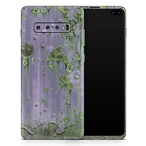 DesignSkinz Subtle Purple Metal with Light Green Rust Protective Vinyl Decal Wrap Skin Cover Compatible with The Samsung Galaxy S20 (Screen Trim & Back Glass Skin)