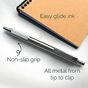 Zebra Pen M/F 701 Stainless Steel Mechanical Pencil and Ballpoint Pen Set, Fine Point, 0.7mm HB Lead and 0.8mm Black Ink, 2-Count Gift Set, Silver (10519)