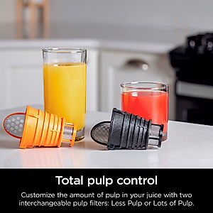 Ninja JC151 NeverClog BPA-Free Cold Press Juicer with Total Pulp Control and 2 One-Touch Programs (Machine Gray, Renewed)