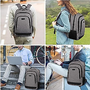 CLUCI Laptop Backpack for Men Women School Backpack College Bookbag for Men Water Resistant Travel Work Backpacks Fits 15.6" Laptop Business Computer Bag with USB Charging Port Grey