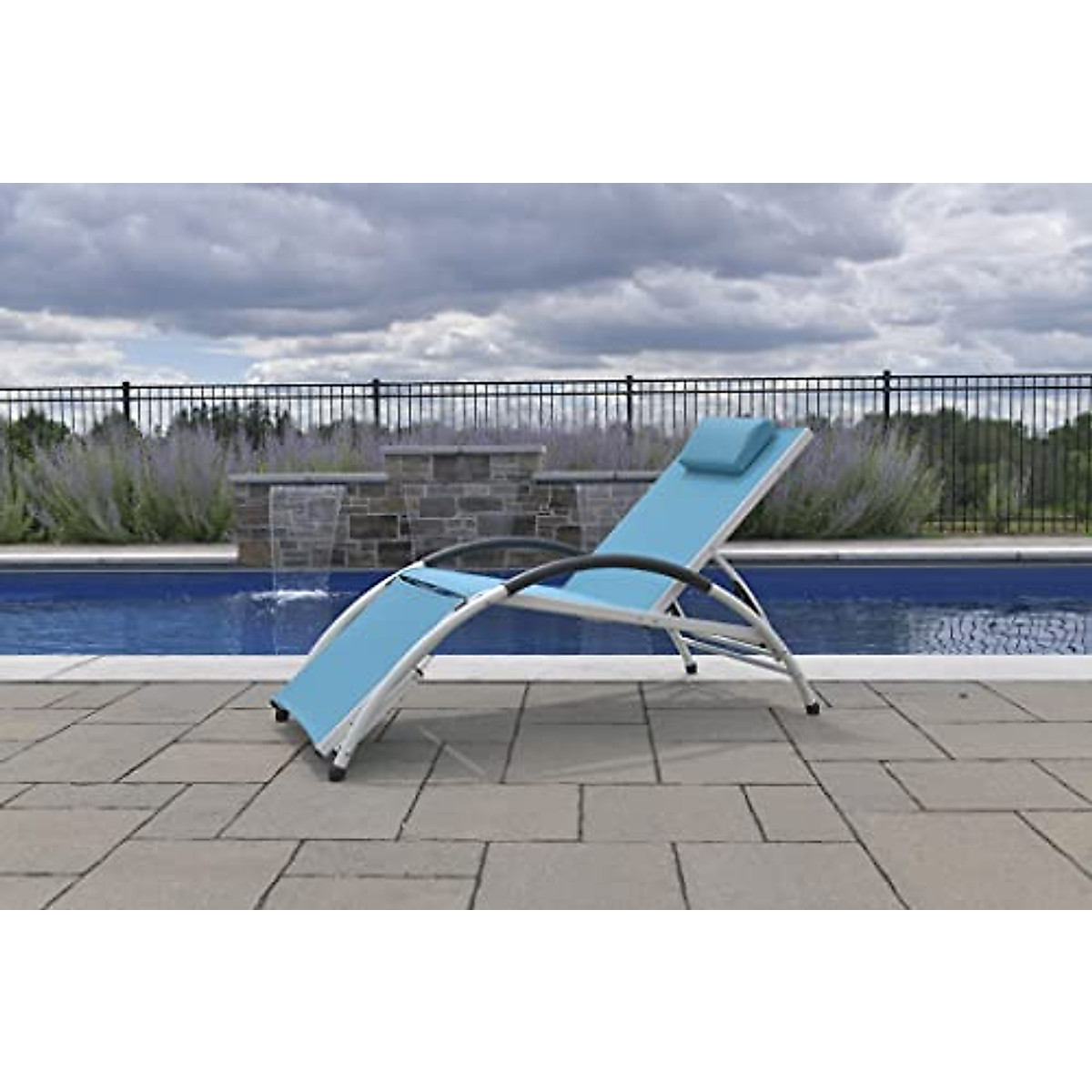 Vivere DKDSUN-TT Aluminum Dockside Sun Lounger, True Turquoise