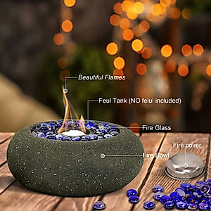 11-inch Portable fire Pit, Tabletop Fireplace fire Bowl Use Iso-Propyl Alcohol as Fuel. Clean-Burning Bio Ethanol Ventless Fireplace for Indoor Outdoor Patio Parties Events