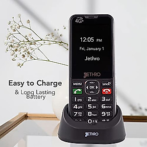 Jethro SC490 4G LTE Cell Phone for Seniors with Unlimited Talk & Text Prepaid (30 Days)