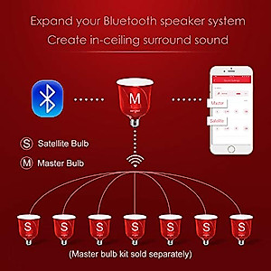 Sengled Pulse LED Smart Bulb with JBL Bluetooth Speaker, Requires Pulse Starter Kit, App Controlled Up to 8 BR30 LED Light Bulbs, E26 Base, Compatible with Amazon Alexa, Candy Apple Red