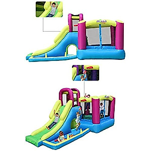 Multifunctional Trampoline/Children Slide/Inflatable Castle and Slide,/Outdoor Playground/Home Square Trampoline/Best Gift for Children Color 230 485 223Cm