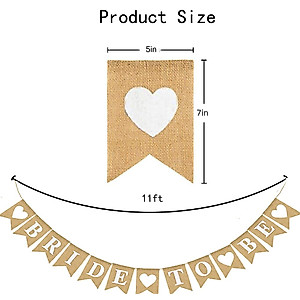 Burlap Bride To Be Banner Sign for Bridal Shower, Bachelorette, Wedding Party Decorations
