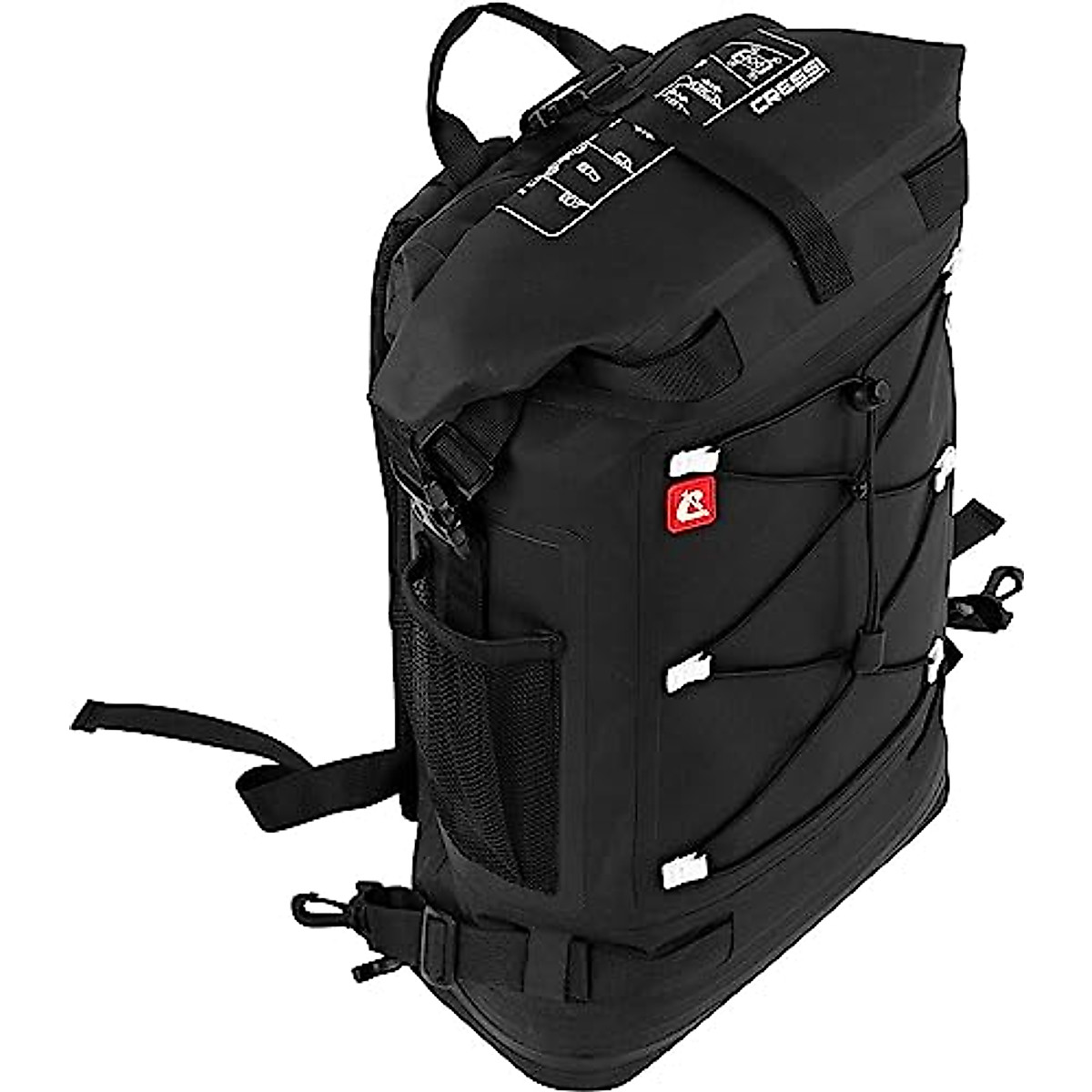 Cressi Waterproof Backpack - Watertight Zipper, Padded Shoulder, and Back Strap- Designed for Fixing to D-Rings on iSUP Boards - Spidy Dry: Designed in Italy,Black