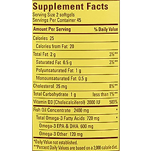 Nature Made Fish Oil 1,200 mg + VIT D 1,000 IU Softgels, 90 ct