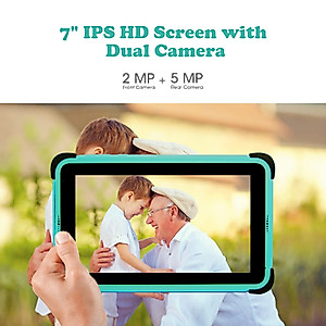 weelikeit Kids Tablet 7 inch, Android 11.0 Tablets for Kids, Toddler Tablet with GMS Certified,2GB RAM 32GB ROM, KIDOZ Pre-Installed,Parental Control,WiFi, Built in Proof Case and Stylus(Green)