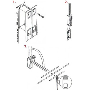 Servetto ClosetPro Central Wall-Mounted Soft-Close Wardrobe Lift Expanding Steel Tubing with Black Plastic Housing, 22 lb Weight rating (For 25 9/16" - 45 1/4"), Made in Italy