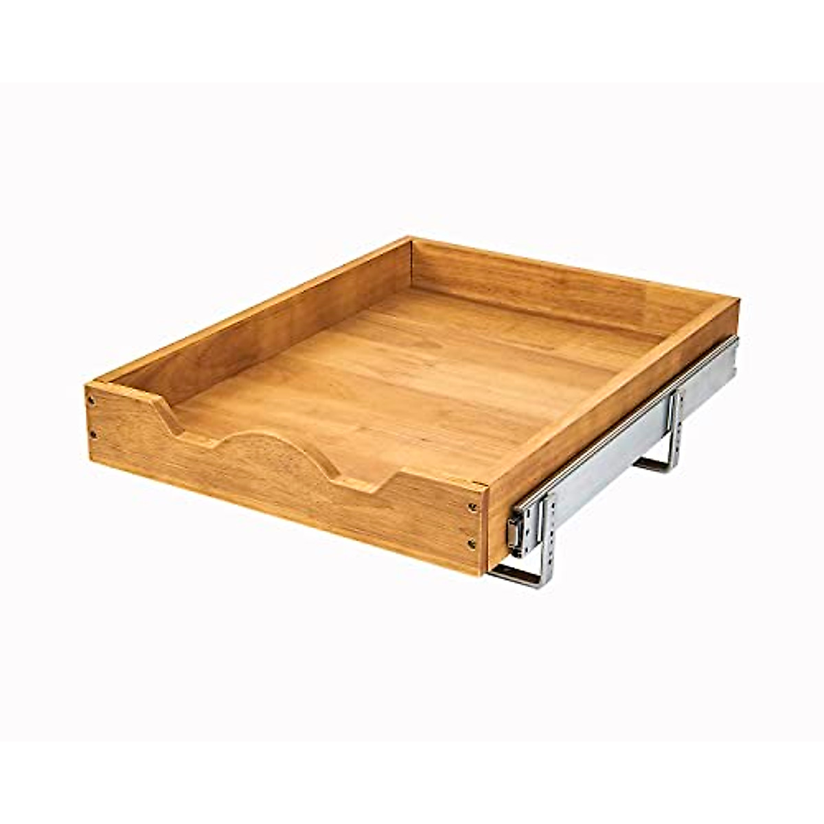 DINDON 1 Tier Pull Out Cabinet Organizer (14" W x 21" D) Single Tier Heavy Duty Sliding Wood Drawer Under Cabinet Shelf Organization Storage