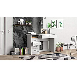 Tvilum Walden Desk with 5 Drawers, White