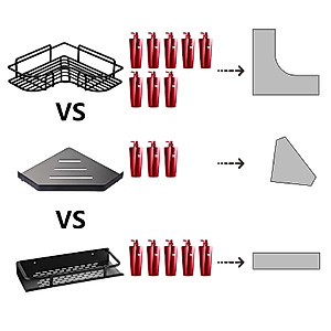 LURVUO Corner Shower Caddy, 4Pack Shower Organizer Corner Shower Shelves with Soap Holder and Independent Hooks, No Drilling Wall Mounted Shower for Rack Bathroom,Dorm and Kitchen Storage.