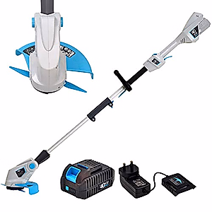 40V Cordless Grass Trimmer Kit Lightweight String Trimmer & Edger Weed Trimmer Alu Foldable Shaft for Garden Including 6 Spare Blades Battery & Charger