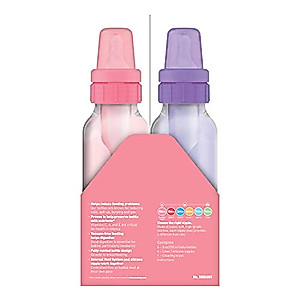 Dr. Brown's Girls' 6 Pack 8 oz. Bottles - 3 (8 oz.) Lavender - 3 (8 oz.) Pink - Natural Flow