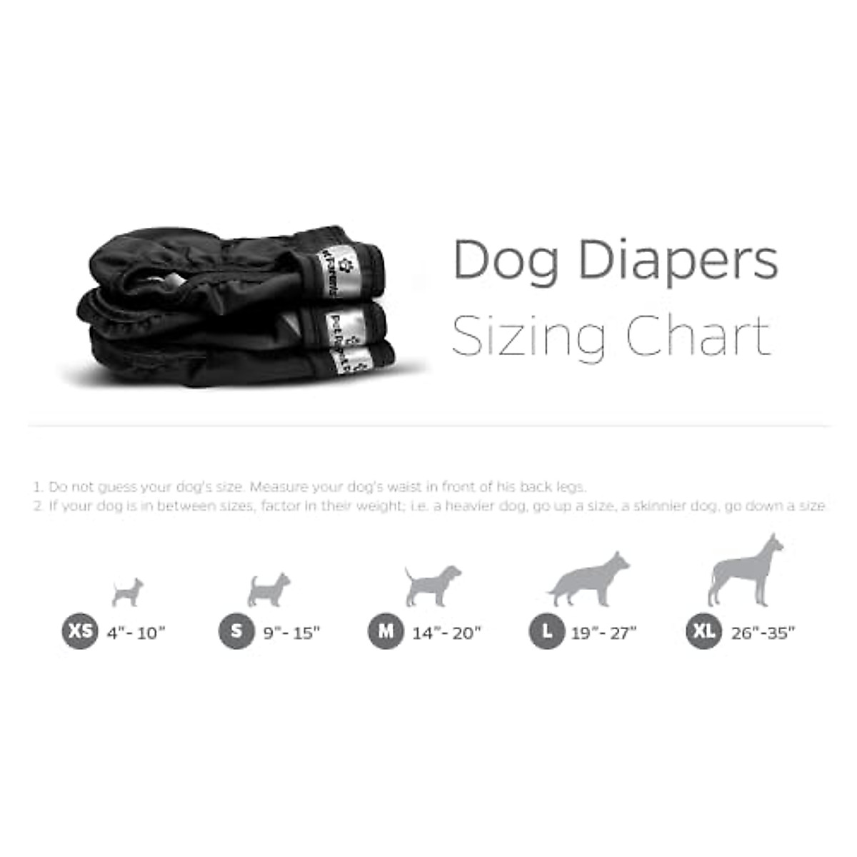 Pet Parents Premium Washable Dog Diapers & Extendrs, (3pack) of Female Dog Diapers & Male Dog Diapers, Color: Black, Size: Medium Dog Diapers