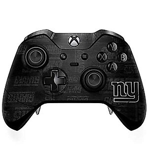 Skinit Decal Gaming Skin Compatible with Xbox One Elite Controller - Officially Licensed NFL New York Giants Black & White Design