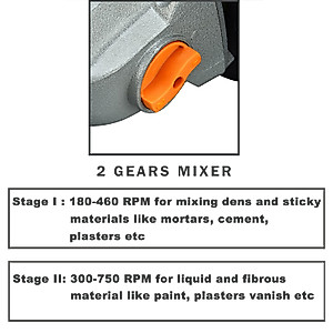 MAXXT Mixer 13A Single Paddle Concrete Mortar Mixer, 5/8" Keyed Chuck, Soft Start, Come w/100mm Large Spiral Mixing Paddle