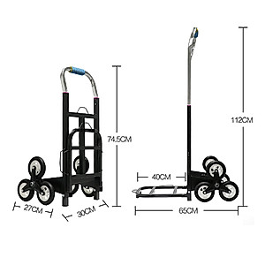 Hand Trucks Stair-Climbing Wheel Trolley, Portable Folding Hand Trucks, Multifunctional Trolley with A Load of 100kg, for Family Moving Shopping Luggage Transport Cart