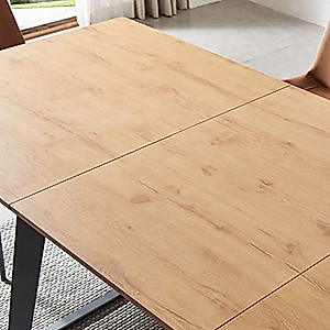 ZckyCine Modern mid-Century Dining Table Dining Room Table and Chairs for 4 Rectangular Wooden Dining Table Extendable Dining Table Space-Saving Multifunctional Dining Table