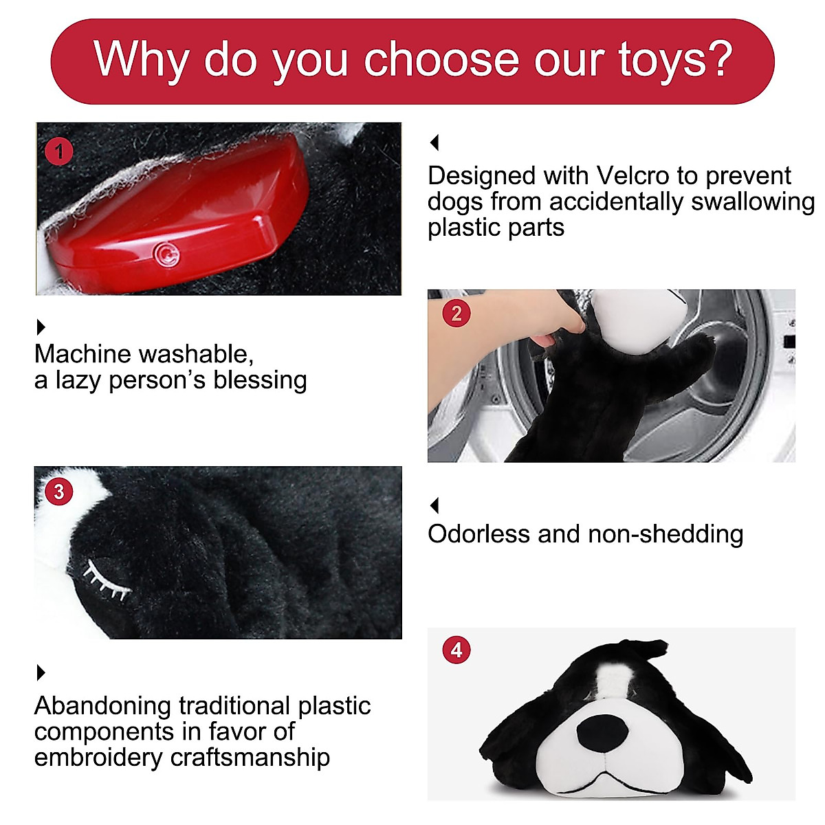 IFOYO Heartbeat Plush Toy, Calming Aid for Puppy (Black), Dog Anxiety Relief, Pet Training, Soft Toy for Small Breeds