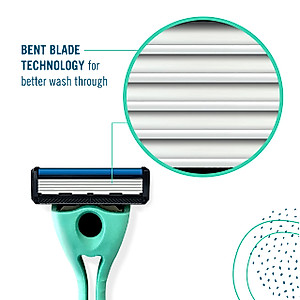Preserve Shave 5 Five Blade Refillable Razor, Made from Recycled Materials, Navy Blue and Preserve Five Blade Replacement Cartridges Wave Edition (4 Count) Bundle