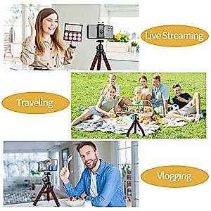 Sensyne Phone Tripod, Flexible Cell Phone Tripod with Phone Holder and Wireless Remote, Mini Travel Tripod Stand, Compatible with All Cell Phones, Cameras (Red)