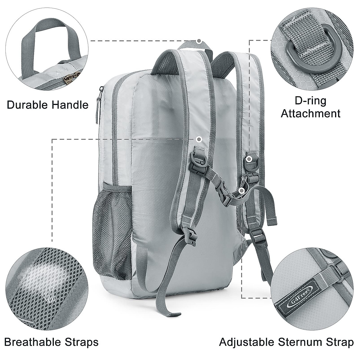 G4Free 16L Lightweight Hiking Daypack Packable Small Backpack Water Resistant Shoulder Bag for Travel Outdoor Men Women