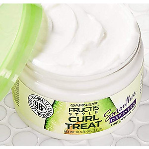 Garnier Hair Care Fructis Curl Nourish Shampoo, Conditioner, & Natural Styling Curl Treat Smoothie, Nourish for Frizz Resistant Curls, Frizz Free up to 24 Hours, Paraben Free,1 Kit
