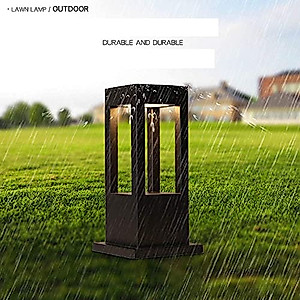 SLAWA Modern Outdoor Post Light Fixture, LED Outdoor Column Lights with Aluminum housing IP55 Waterproof Square Pillar Lights Outdoor, External Lawn Bollard Lantern for Porch, Garden, Front Yard