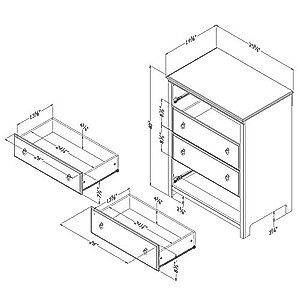 South Shore Cotton Candy 4-Drawer Chest-Pure White and Rustic Oak