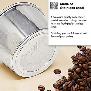 GOLDTONE Stainless Steel Coffee Filter - 8-12 Cup Basket Reusable Metal Filter for Mr. Coffee and Black and Decker Machines - Includes Scoop and Brush