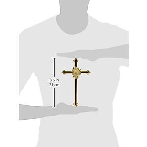 Cathedral Art Wall Cross, for Parents, Grandparents, 8-Inches, Gold Plated, by Abbey & CA Gift