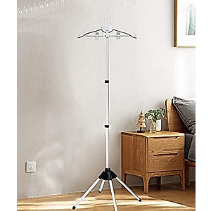 Luumerser Foldable Garment & Clothes Drying Rack,Adjustable Height,Elescopic Rod Adjustable（Steamer Support Rack Overall hHeight 63 Inches / 160cm） (Grey), Gray