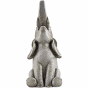 Outdoor Good Luck Elephant Statue with Raised Trunk Garden Decor - Garden Patio Home & Office Decor Housewarming Gift