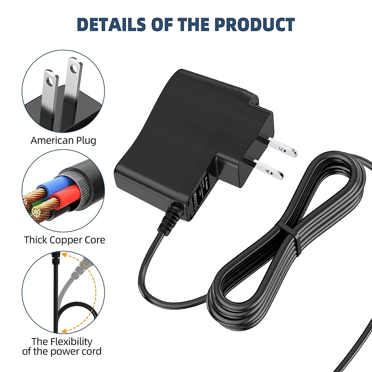 XMHEIRD AC DC Adapter for Symbol Barcode Scanner ls-3478 LS3578 ls-9203 ls-9208 ls-3408 Power Supply Cord Cable PS Charger