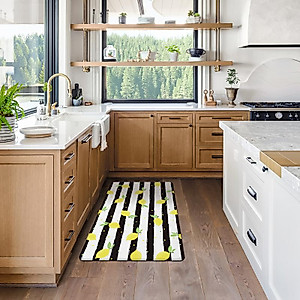 FYATHM Kitchen Mats Lemon Kitchen mats for Floor Anti Fatigue Mats for Kitchen Floor Cushioned Non Skid Washable Memory Foam Kitchen Rugs and Mats for Bedroom Office Sink Laundry