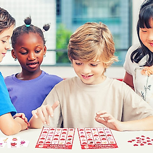 Valentines Day Bingo Game Card for Kids/Adults, 32 Players - Valentine Game for Family/School Classroom/Large Group, Valentine Party Favor for Boy/Girl