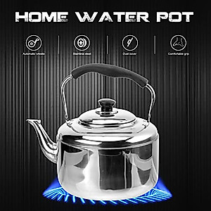 DOITOOL 5. 5L Tea Kettle Stovetop Tea Pot Stovetop Whistling Tea Kettle Stainless Steel Hot Water Teapot Heating Water Container with Handle for Home Gas Stovetop