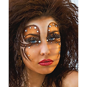 NIACONN Silver Face Jewels Gems Stick on, 10 Sheets/1410 Pcs Self Adhesive Rhinestone Hair Gems Stickers for Makeup & DIY- Silver