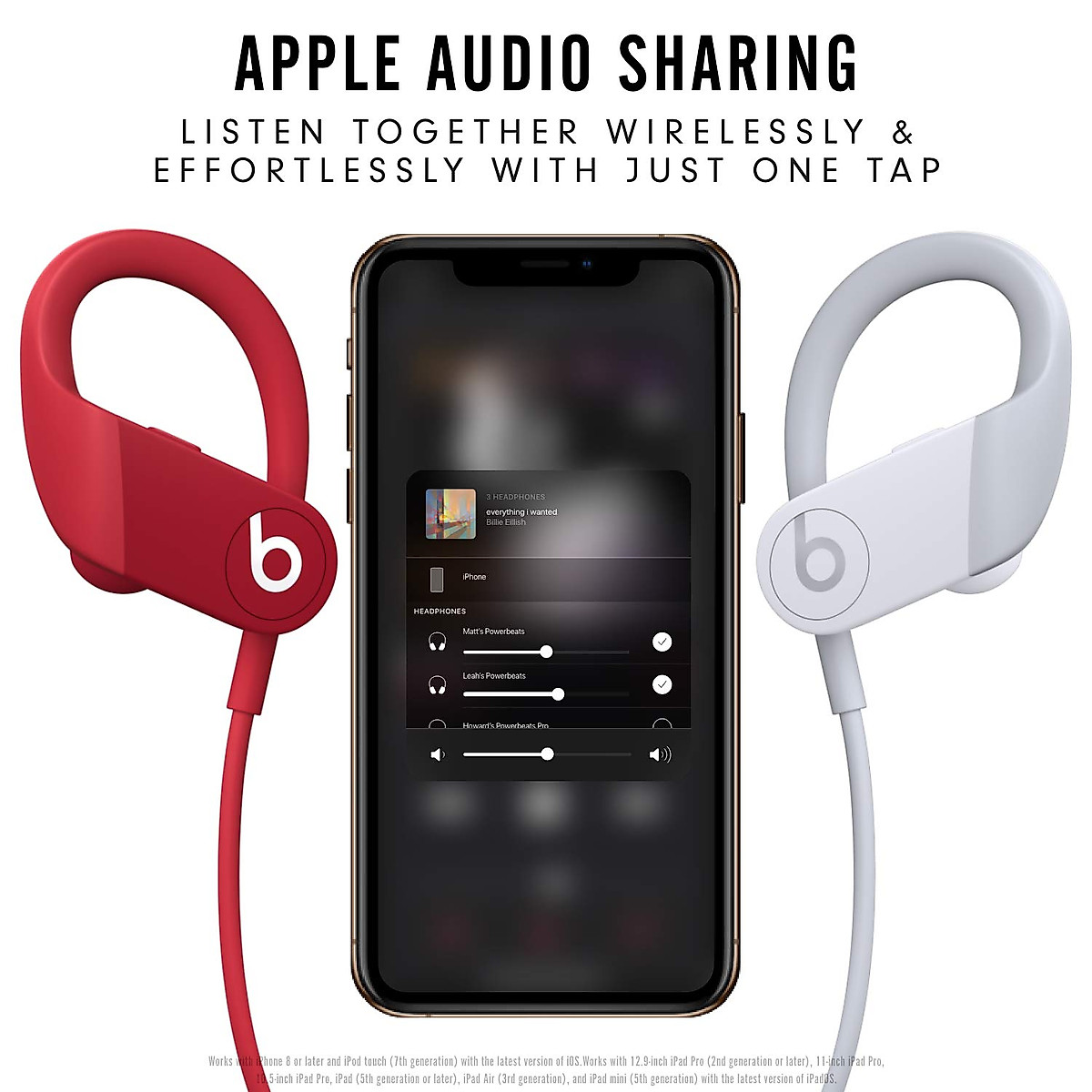 Powerbeats High-Performance Wireless Earbuds - Apple H1 Headphone Chip, Class 1 Bluetooth Headphones, 15 Hours of Listening Time, Sweat Resistant, Built-in Microphone - Red