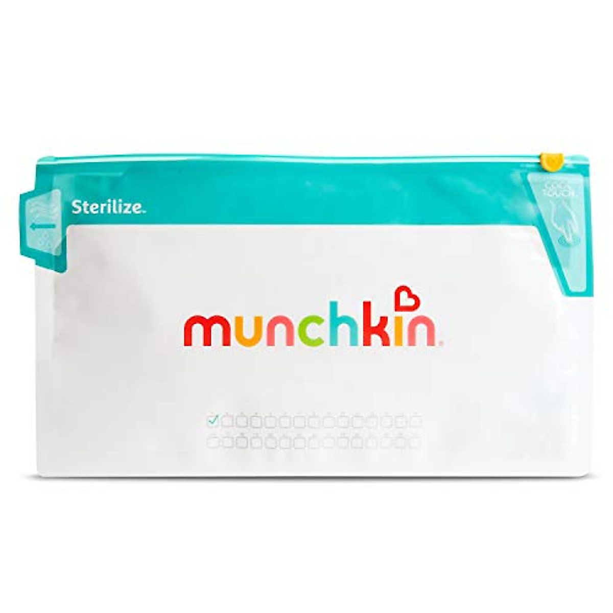 Munchkin Latch Microwave Sterilize Bags, 180 Uses, 6 Pack, Eliminates up to 99.9% of Common Bacteria , White, Small (8" x 11")