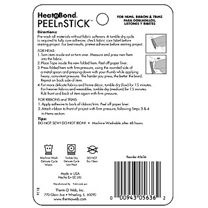 HeatnBond PeelnStick Fabric Fuse Adhesive 5/8" x 40 ft Roll