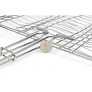 Odowalker Barbeque Basket, Portable BBQ Grilling Basket with Long Handle, Grilling Basket Stainless Steel for Fish Vegetables Steak Shrimp Chops Outdoor Grill Tool